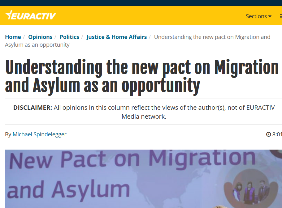ICMPD Director General: Understanding the new pact on Migration and ...